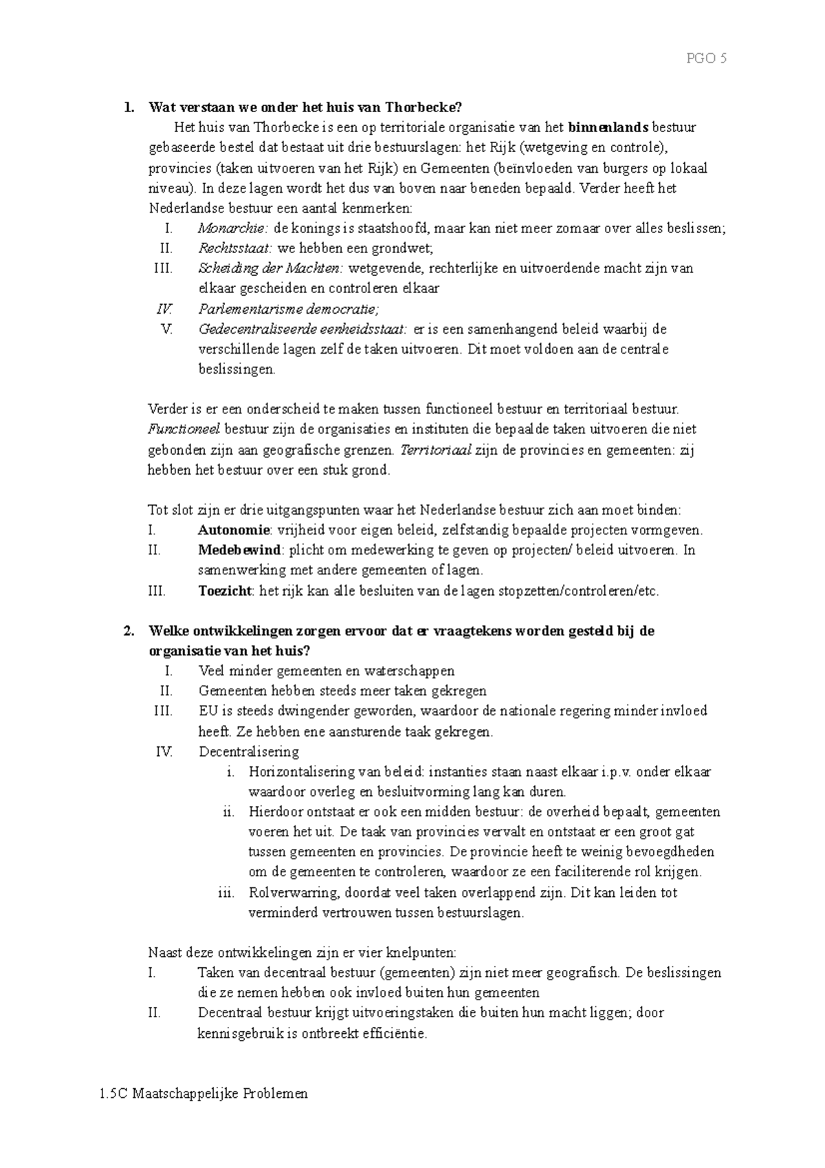 1 5c Maatschappelijke Problemen Pgo Samenvatting 1 Wat Verstaan We