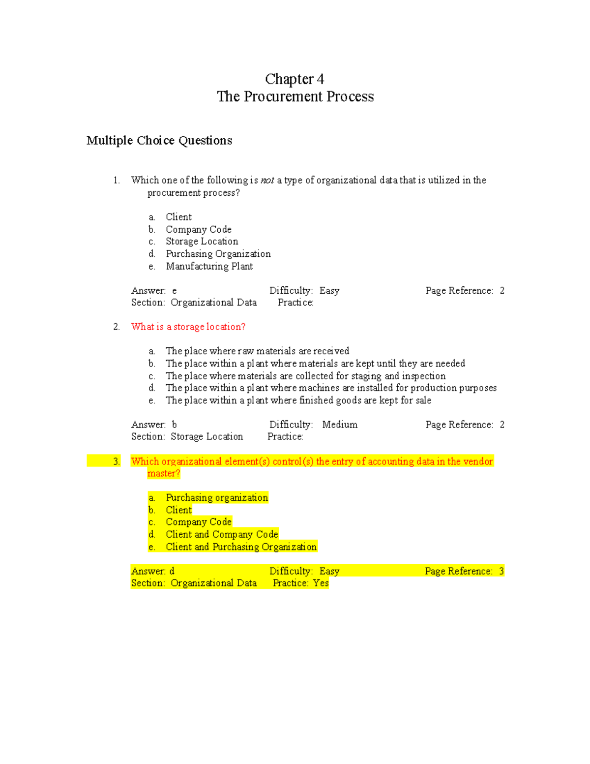 ND4 Cau Hoi Trac Nghiem Co Dap An - Chapter 4 The Procurement Process ...