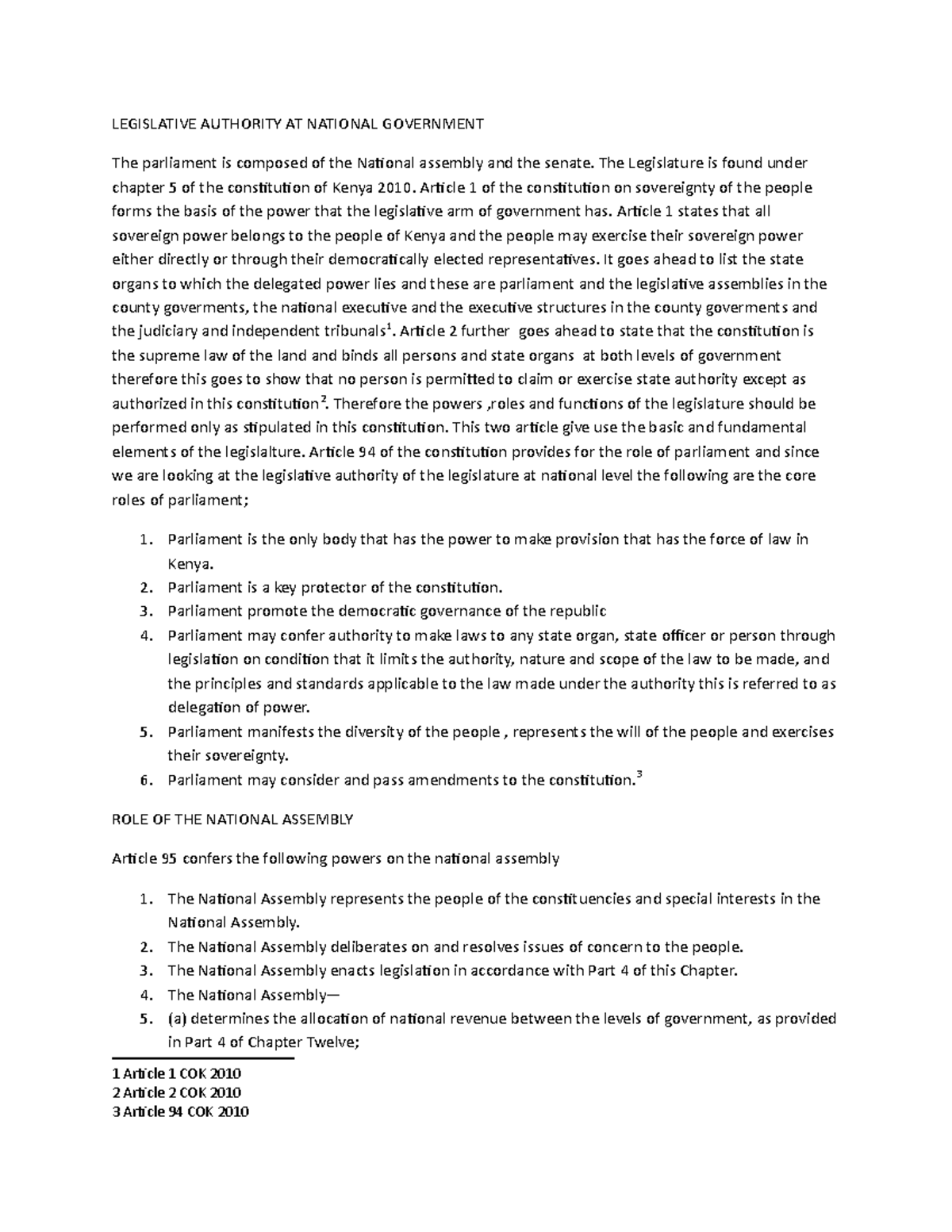 Legislative Authority AT National Government - LEGISLATIVE AUTHORITY AT ...