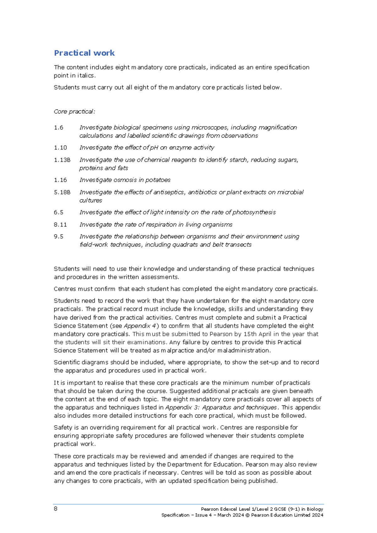 Bio spec - bio spec - Pearson Edexcel Level 1/Level 2 GCSE (9-1) in ...