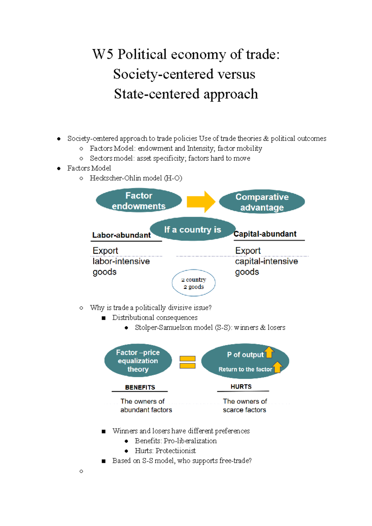 Resumenes EPI 5 - W5 Political economy of trade: Society-centered ...