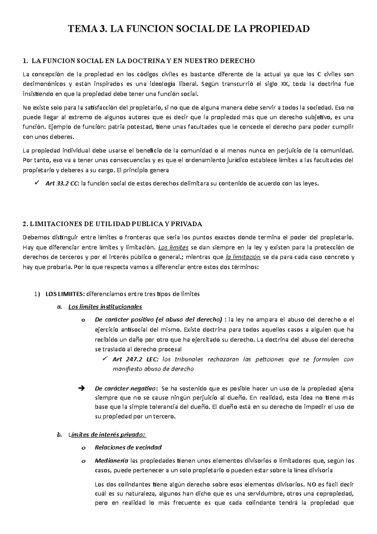 Tema 3 (La funcion social de la propiedad) - TEMA 3. LA FUNCION SOCIAL ...