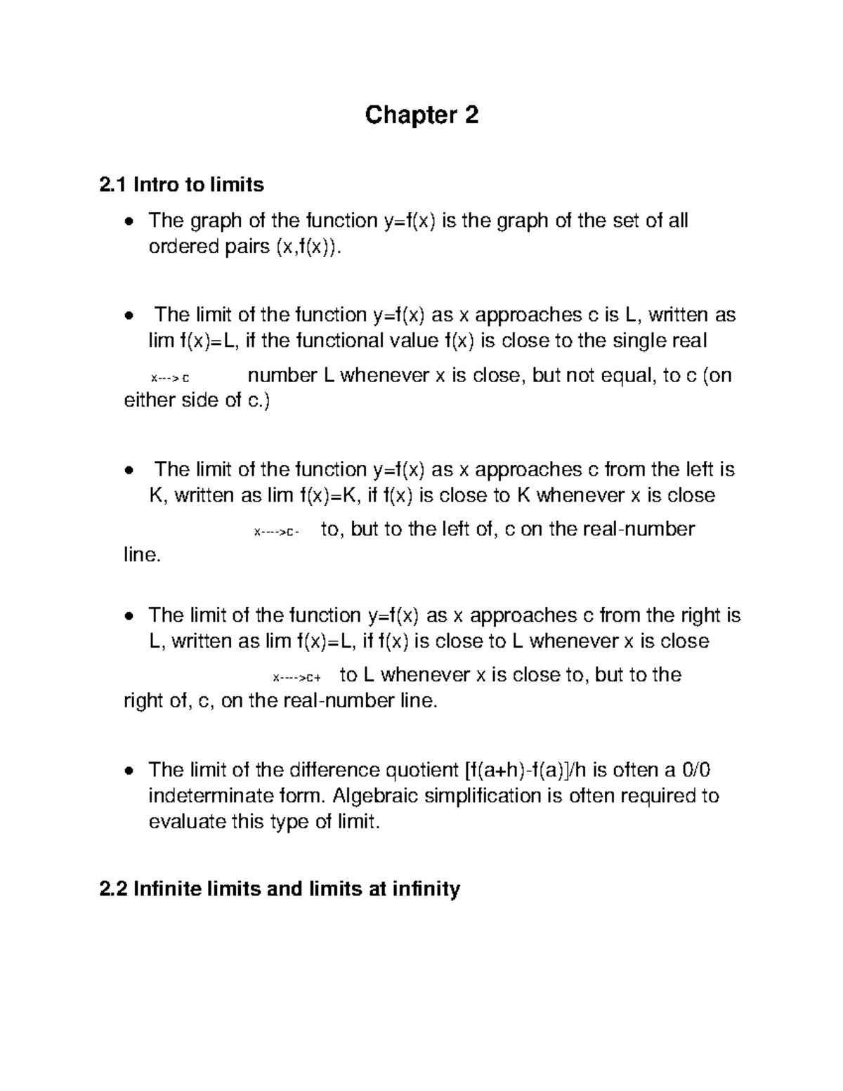 Document 5 - Lecture notes Chapter 2 Notes - Chapter 2 2 Intro to ...