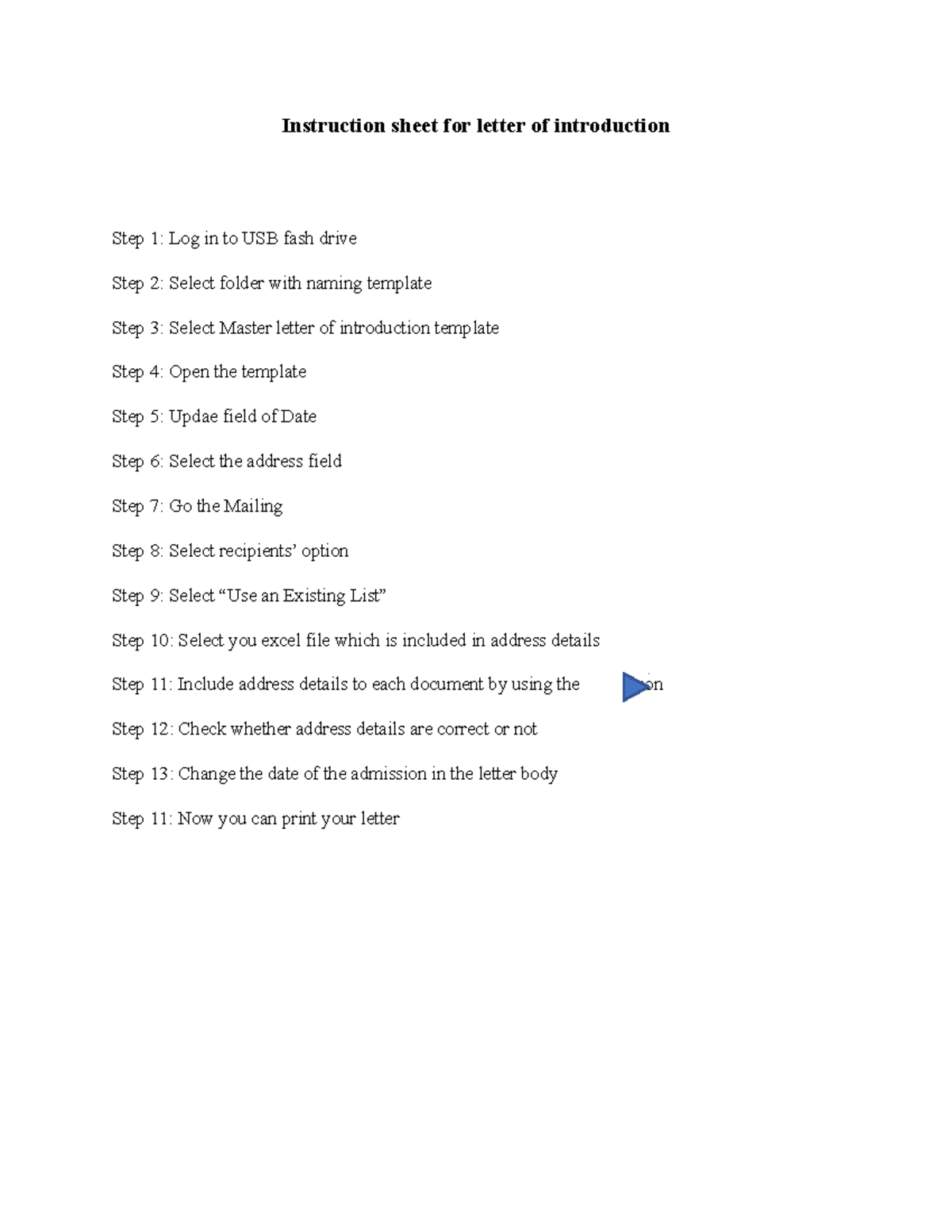 Assessment 2 - Part C -Instruction sheet for letter of introduction ...