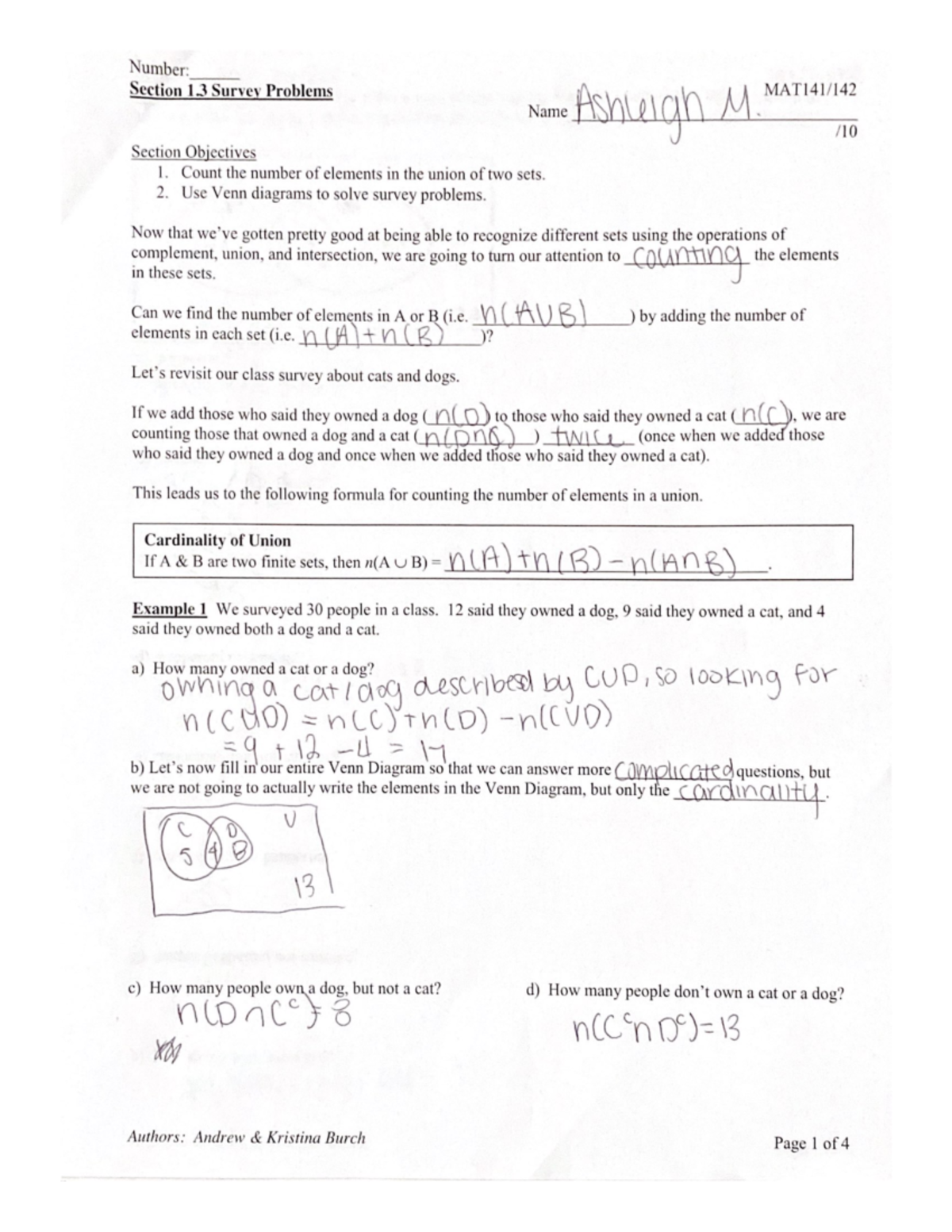 Notes 1.3 Survey Problems - MAT141 - Studocu