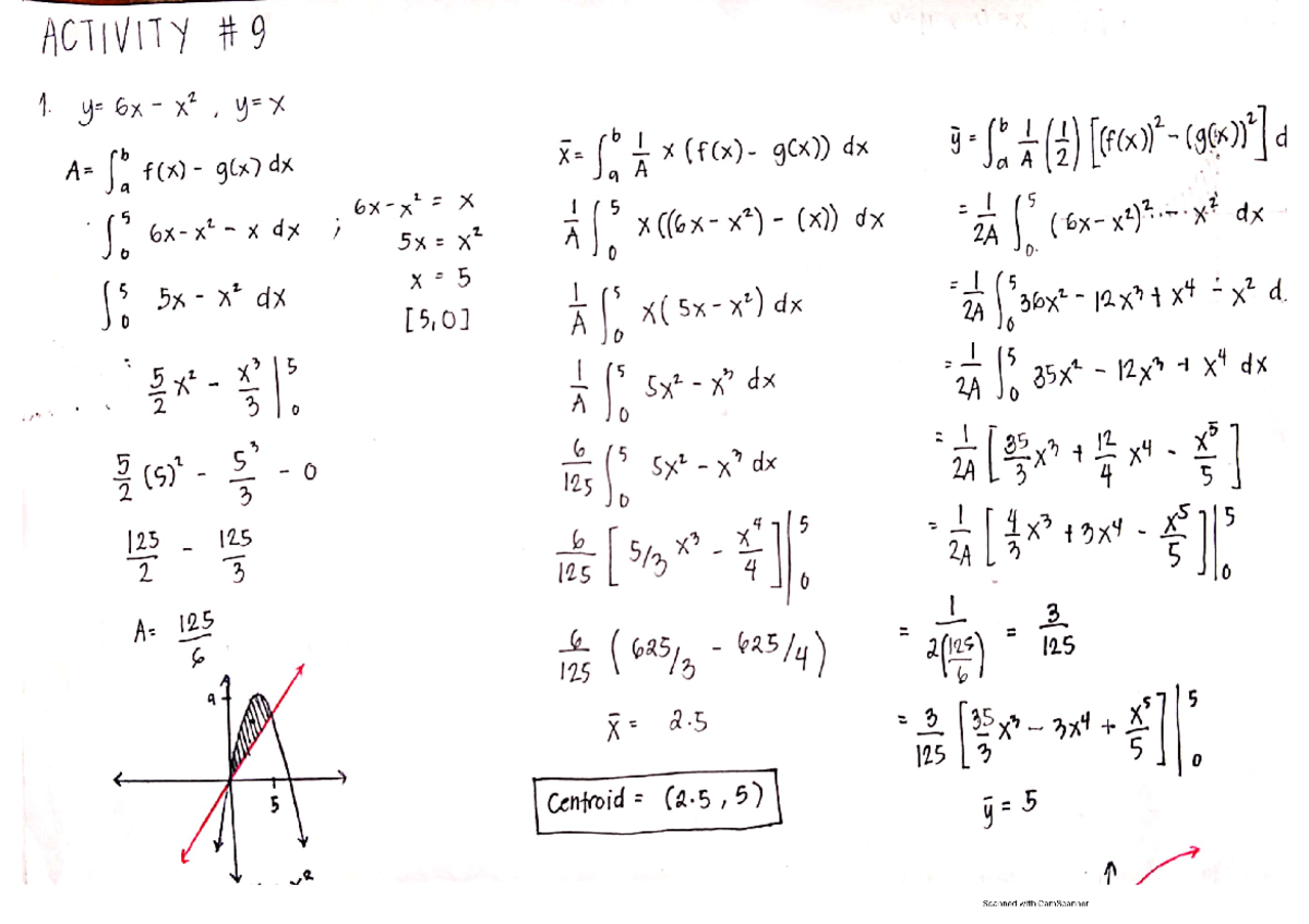 centroid integral calculus - Calculus I - Studocu