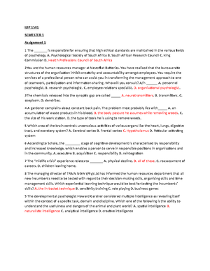Tutorial of IOP1501 - Tutorial Letter 101/3/ Psychological Processes in ...