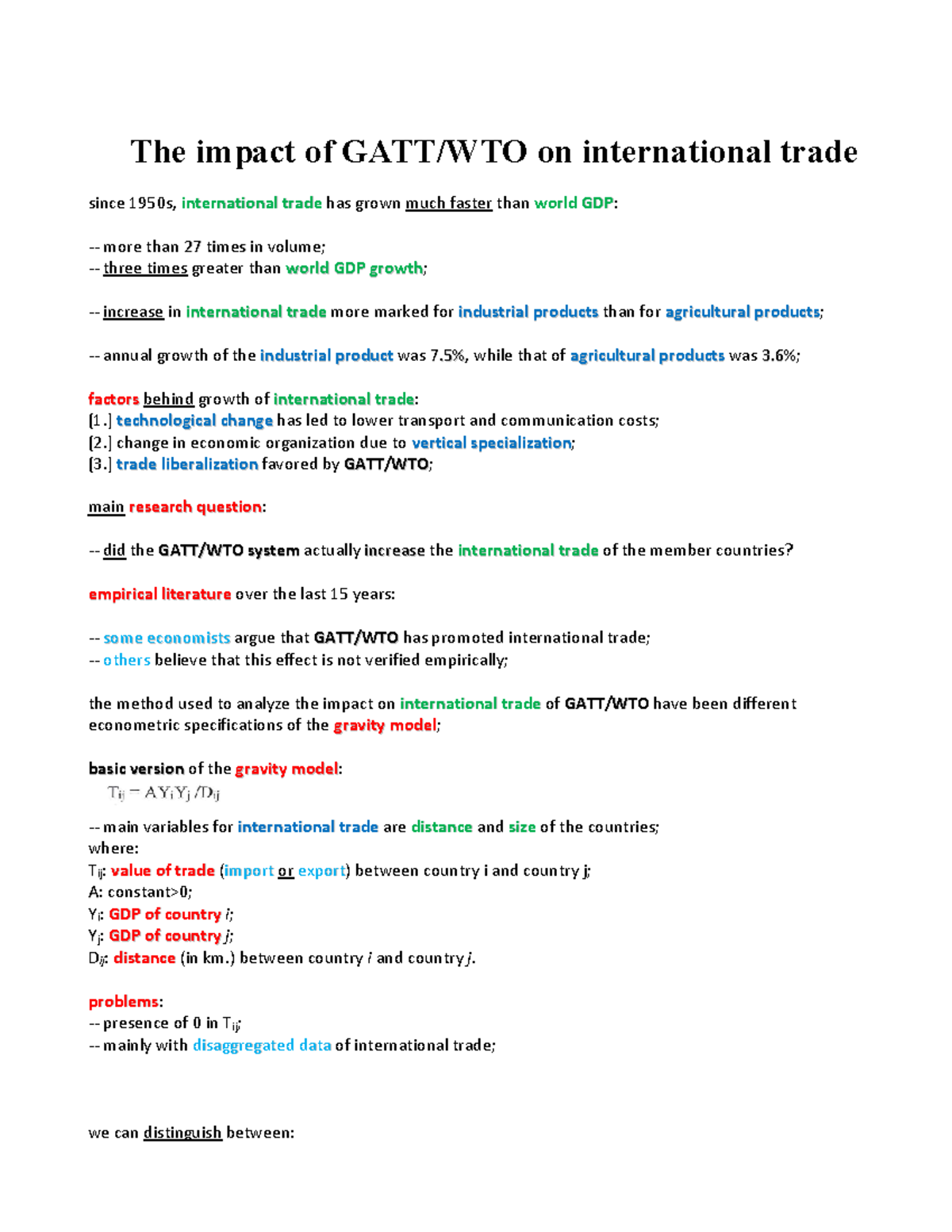 Lecture 2 2023 international economic institutions - The impact of GATT ...