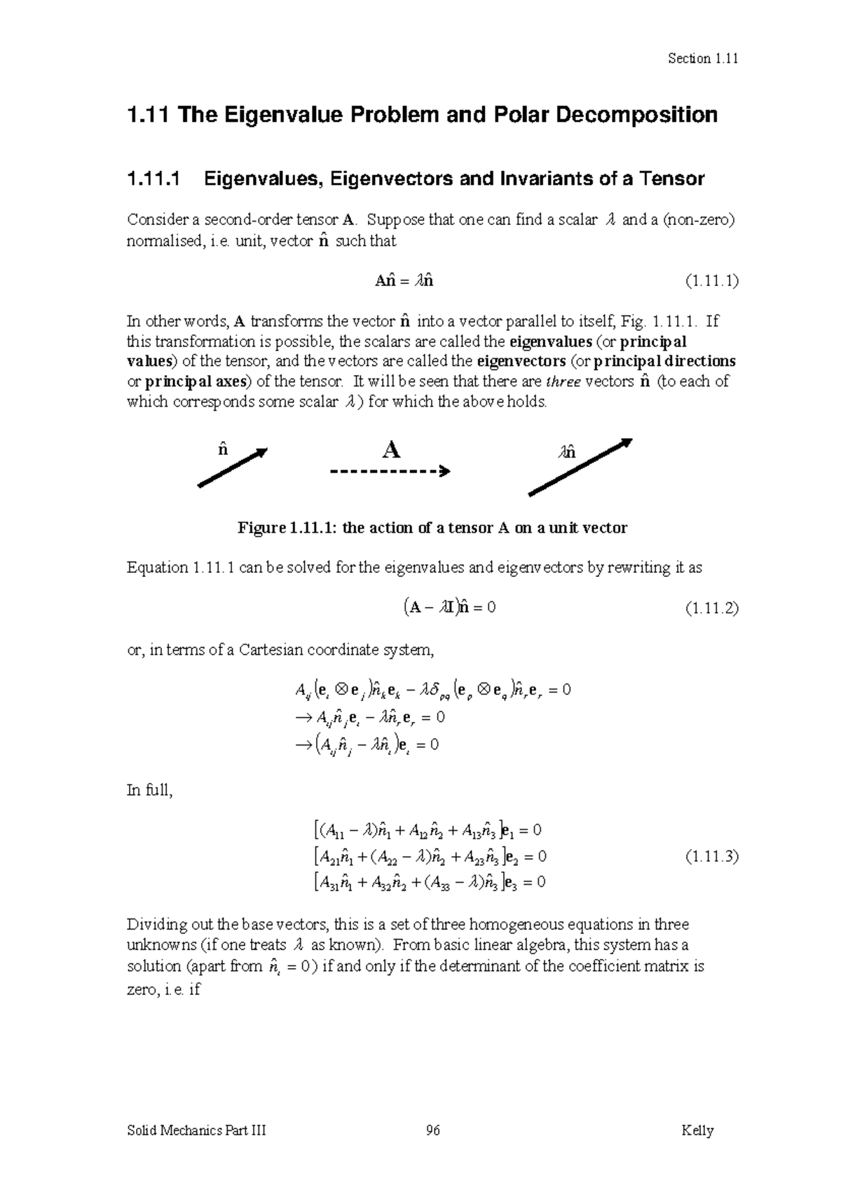 Vectors Tensors 11 Eigenvalue - ####### 1 The Eigenvalue Problem and ...