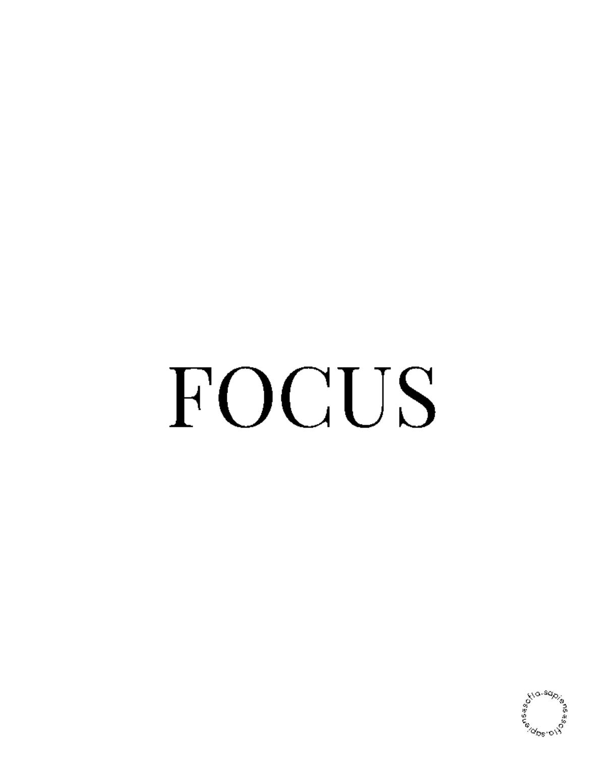 Focus Journal - Blabla - FOCUS @s of ia ns @s fo eipas sn Instructions ...