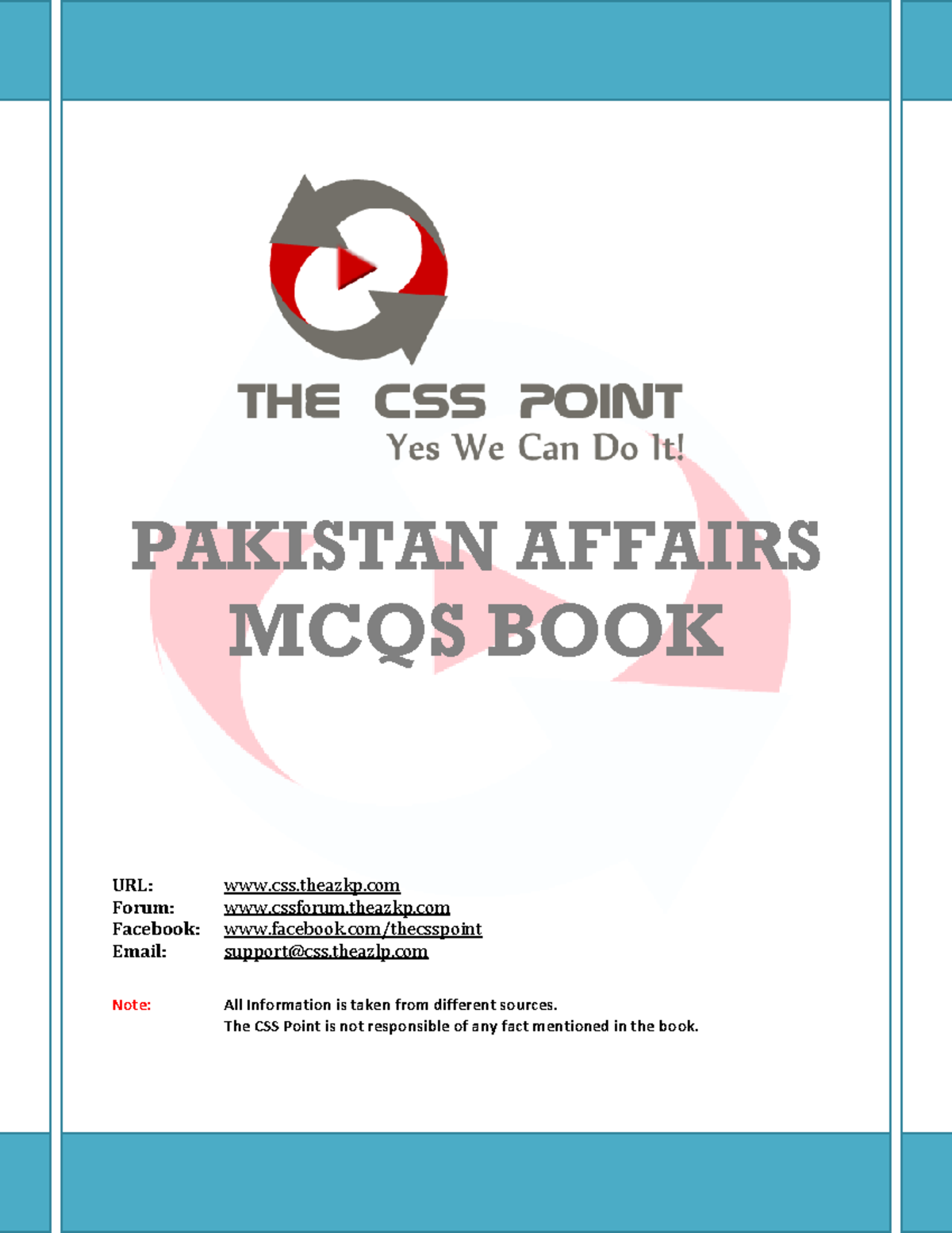 Pakistan Affairs MCQS BOOK - The CSS Point ( PDFDrive ) - PAKISTAN ...
