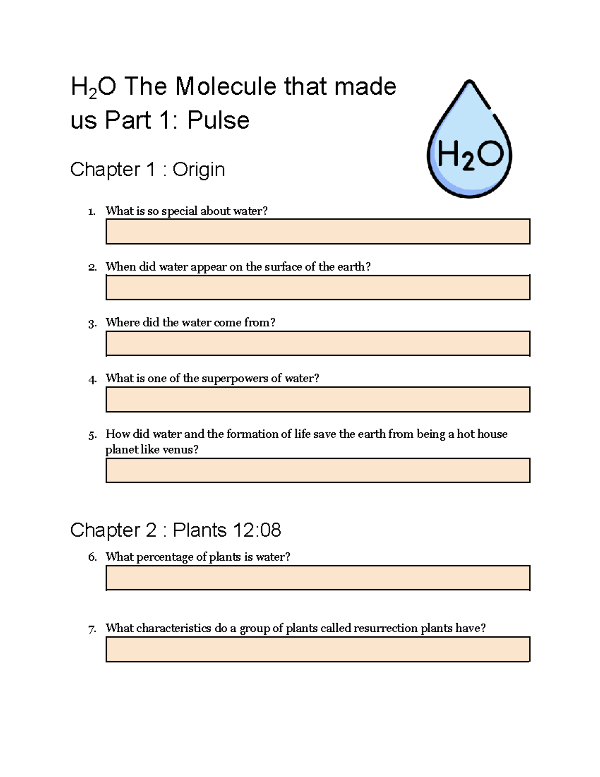 Logan Tilton - The Molecule that made us Episode 1 Pulse - H 2 O The ...