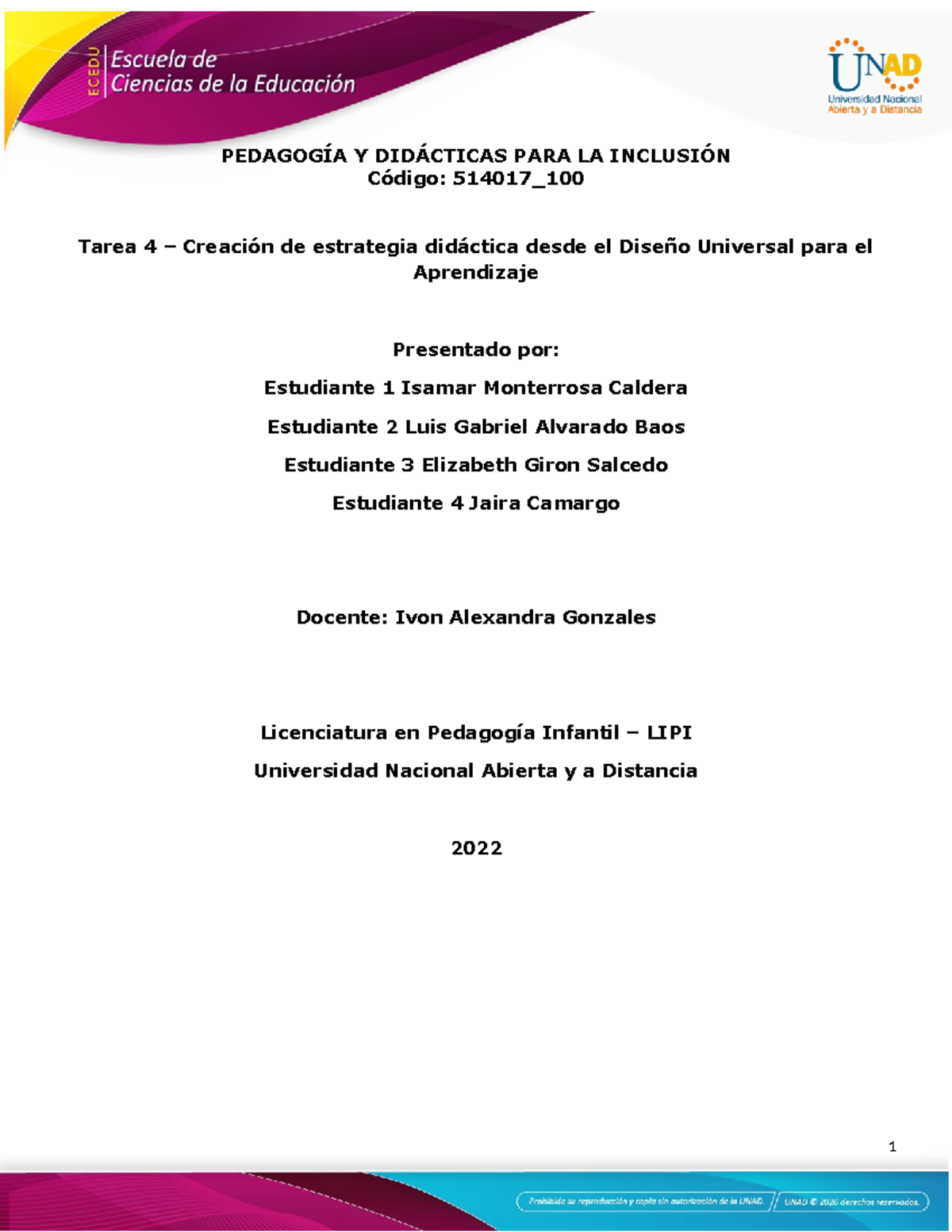 Creación de estrategia didáctica Grupo 514017 100 - PEDAGOGÍA Y ...