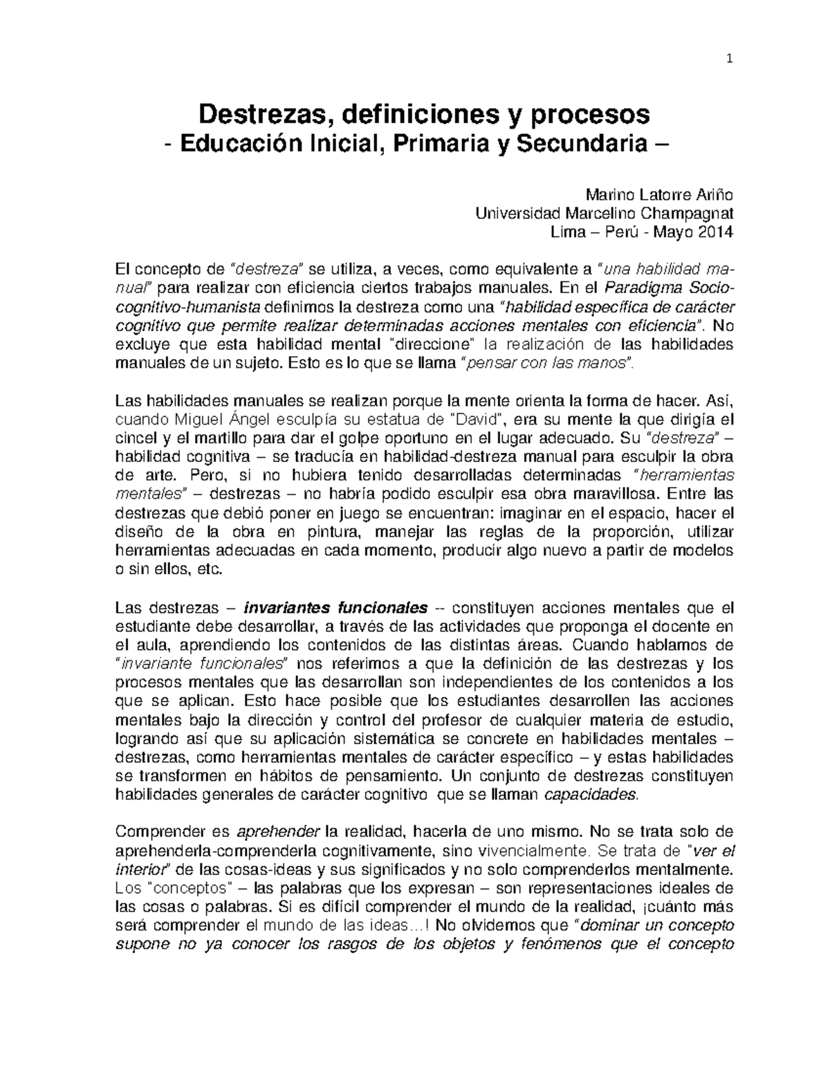 4. Destrezas- definiciones y procesos. 87 - Mayo -2014 - Destrezas ...