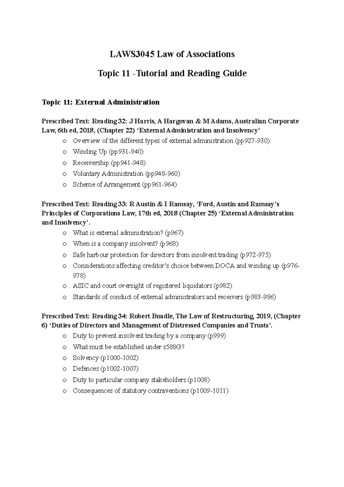 Topic 11-Tutorial and Reading Guide - LAWS3045 Law of Associations ...