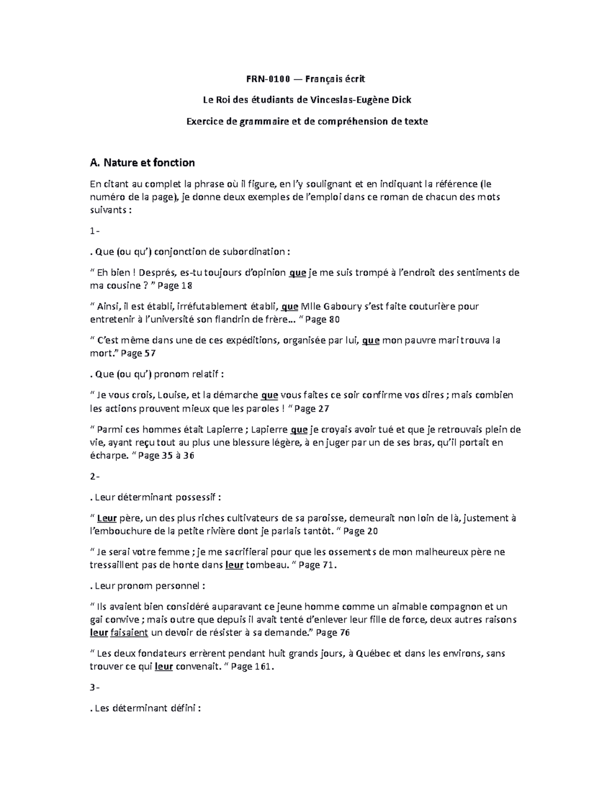 Grammaire et compréhension 1 - FRN-0100 — Français écrit Le Roi des ...