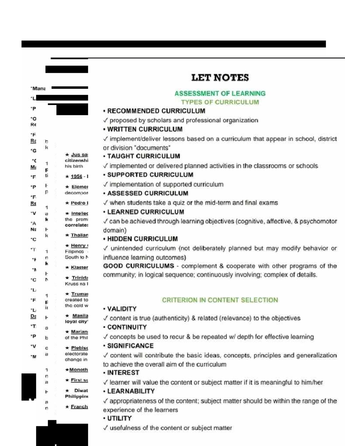 Reviewer - for let review - Elementary Education - Studocu