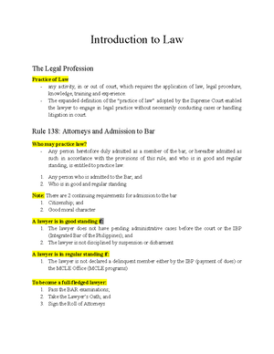 Intro to Law - Political Law - Introduction to Law Political Law ...