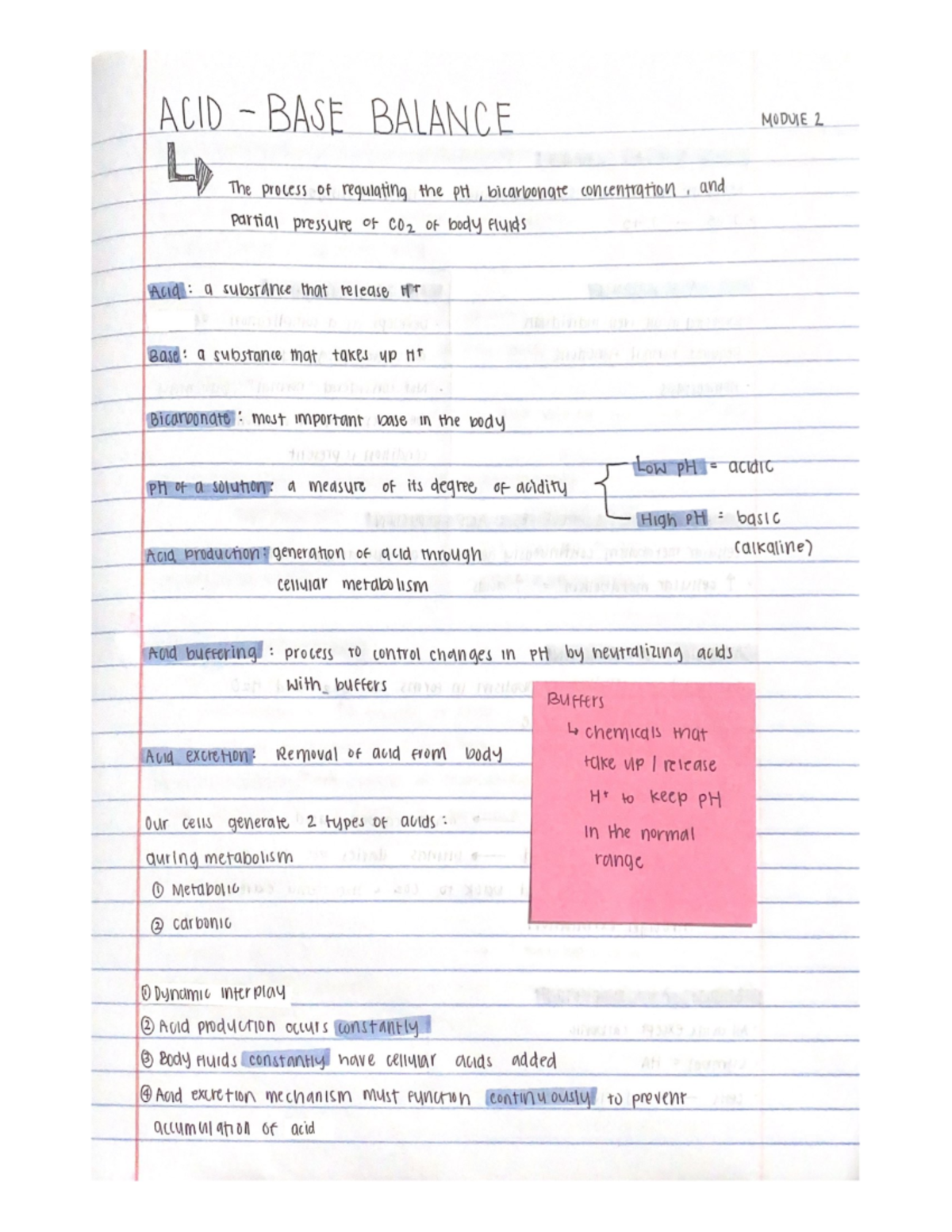 Pathophysiology Notes - Acid Base Balance - NURS 3315 - Studocu