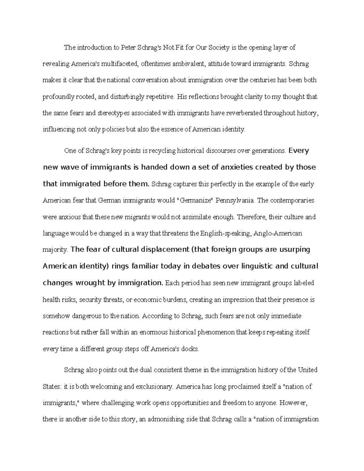 Week 1 Journal his217 - The introduction to Peter Schrag's Not Fit for ...