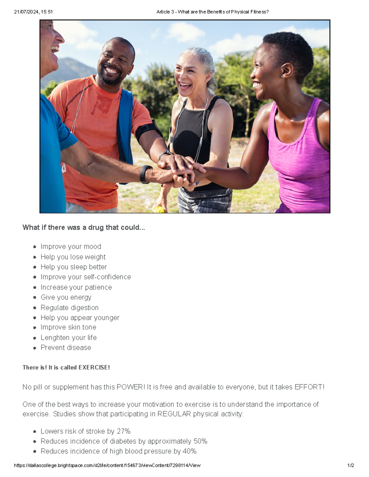 Article 3 - What are the Benefits of Physical Fitness - 2024SU-PHED ...