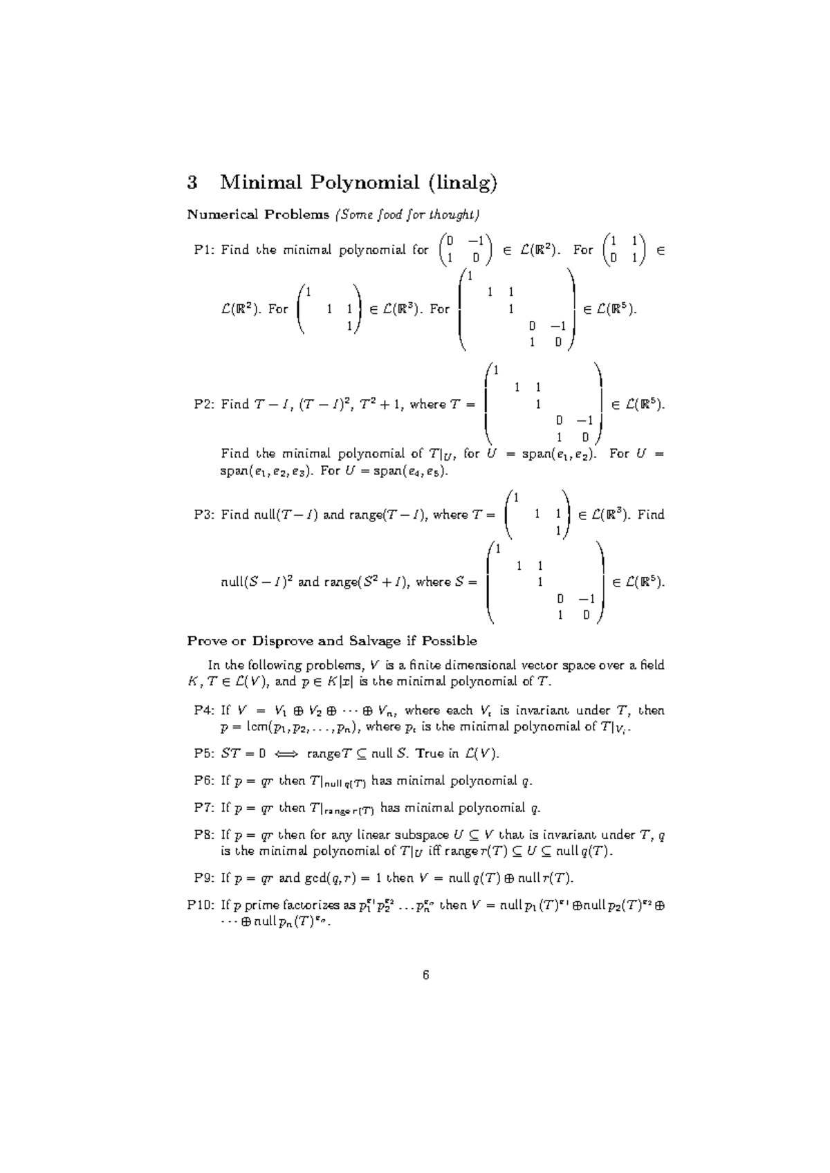 Min poly linalg notes - 3 Minimal Polynomial (linalg) Numerical ...