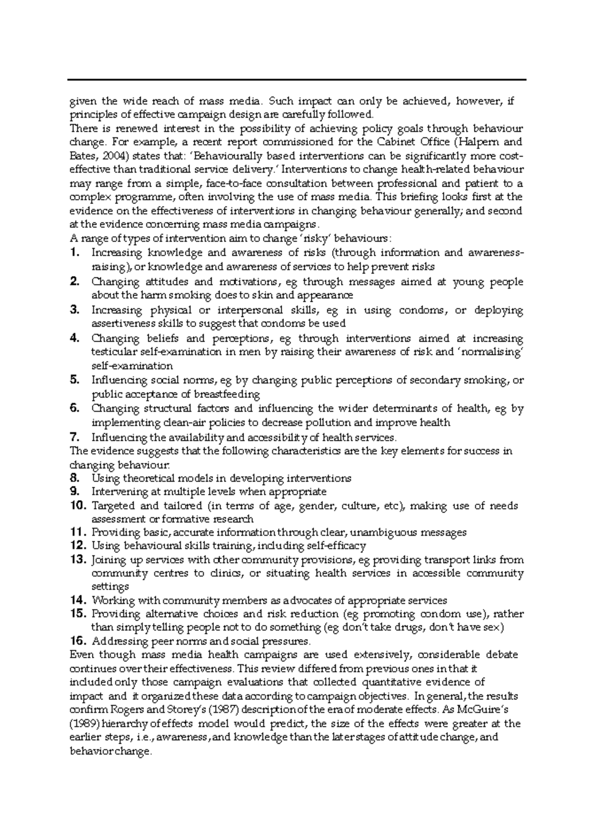 5-The role of Mass Communication in Public Health - given the wide ...