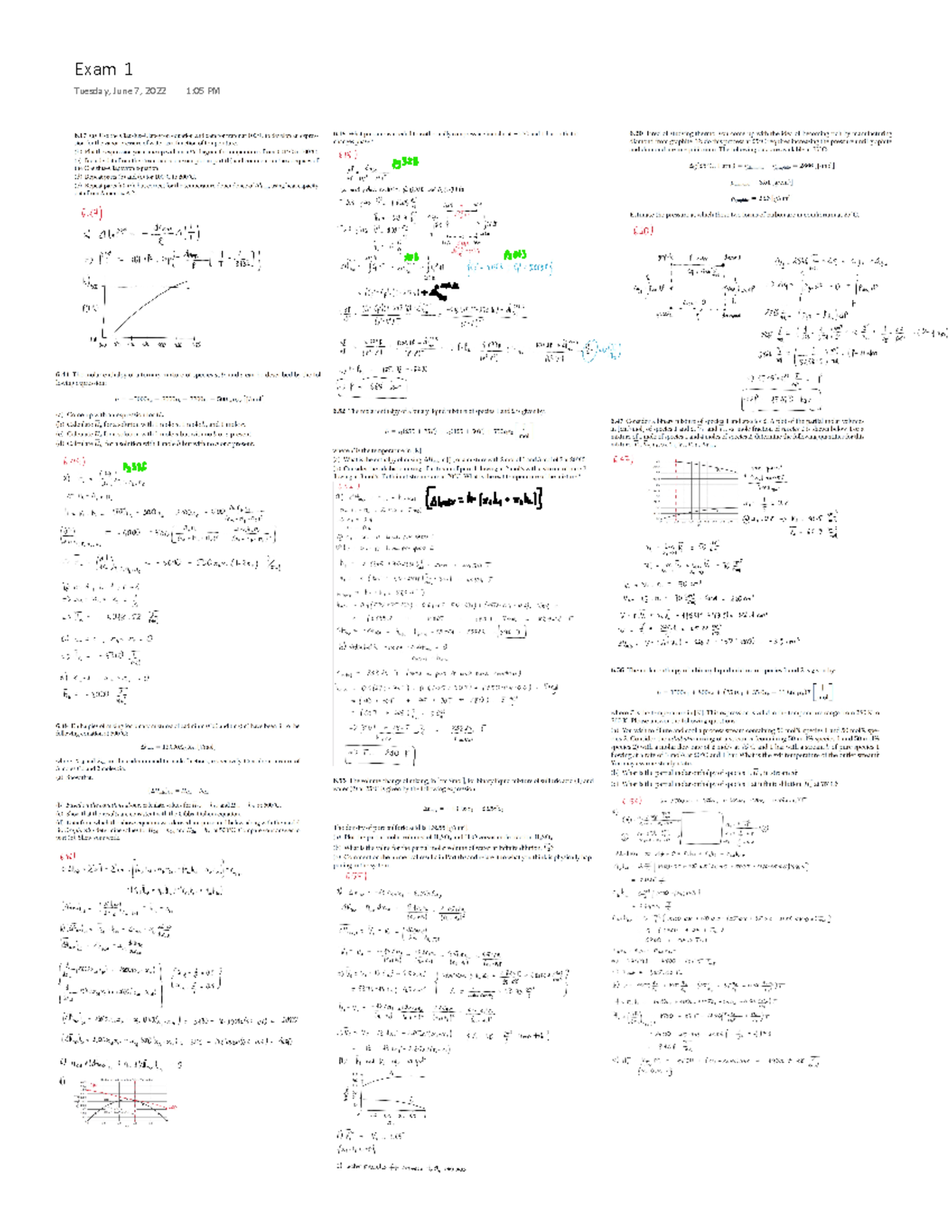 Exam 1 cheatsheet - Dr. Fu class exam - CHE 312 - Exam 1 Tuesday, June ...