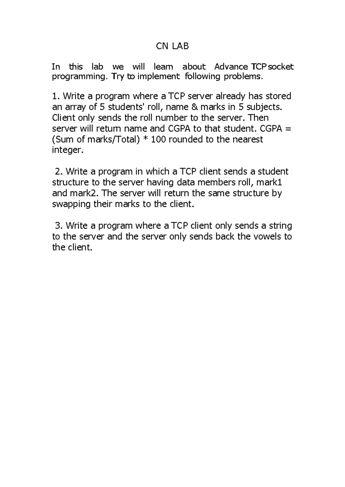 CN lab Advance TCP - Very important for exam - Computer Networks - KIIT ...