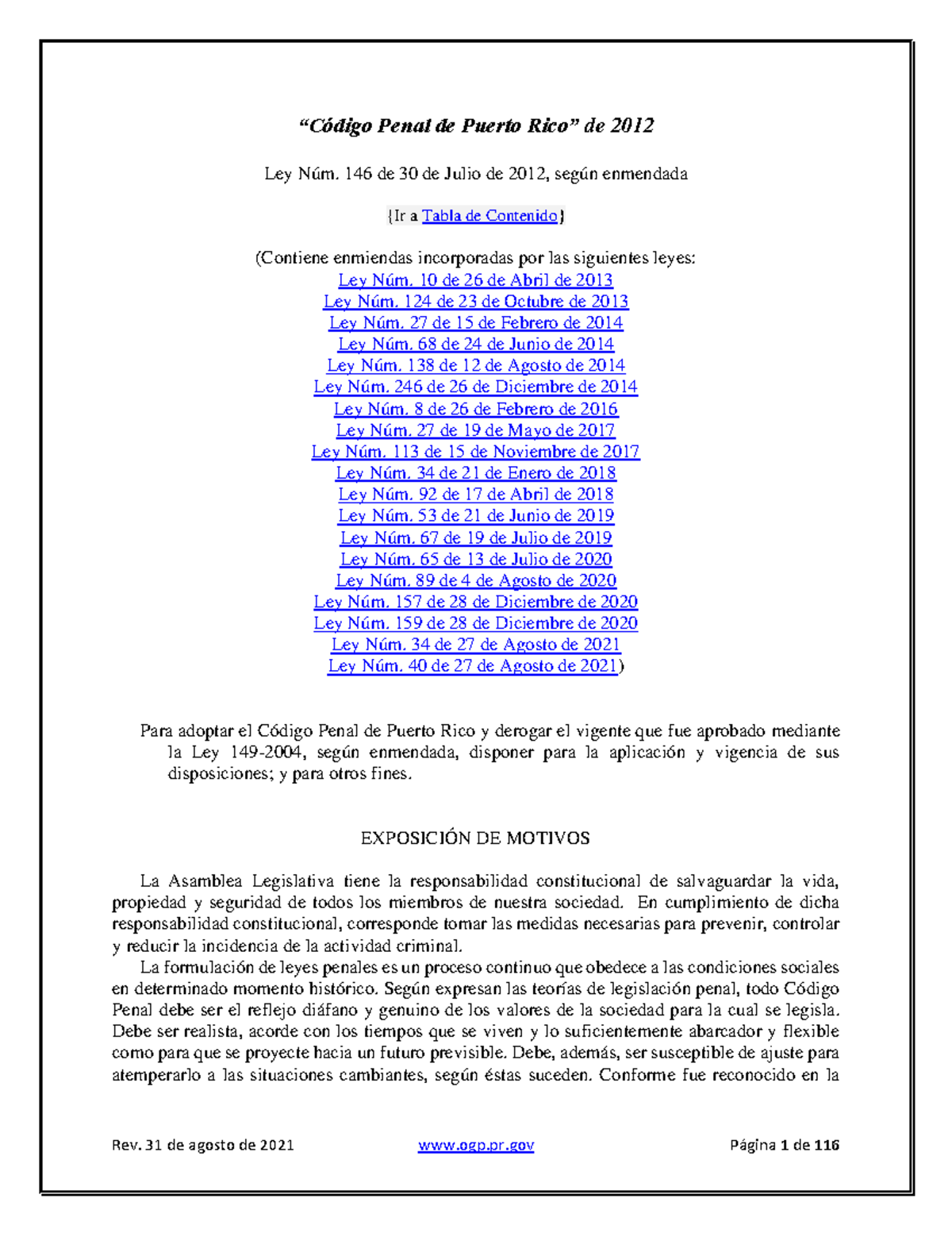 Codigo Pena Ley 146-2012 - enfermeria - Studocu