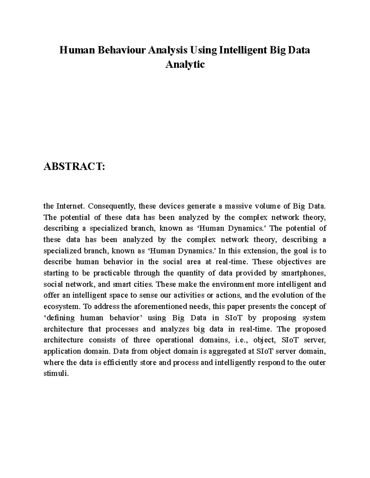 Human Behaviour Analysis Using Intelligent Big Data Analytics - Human ... Human Behaviour Analysis Using Intelligent Big Data Analytics - Human ...