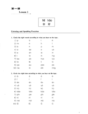 Chino Básico 1 lección 5 - Studocu