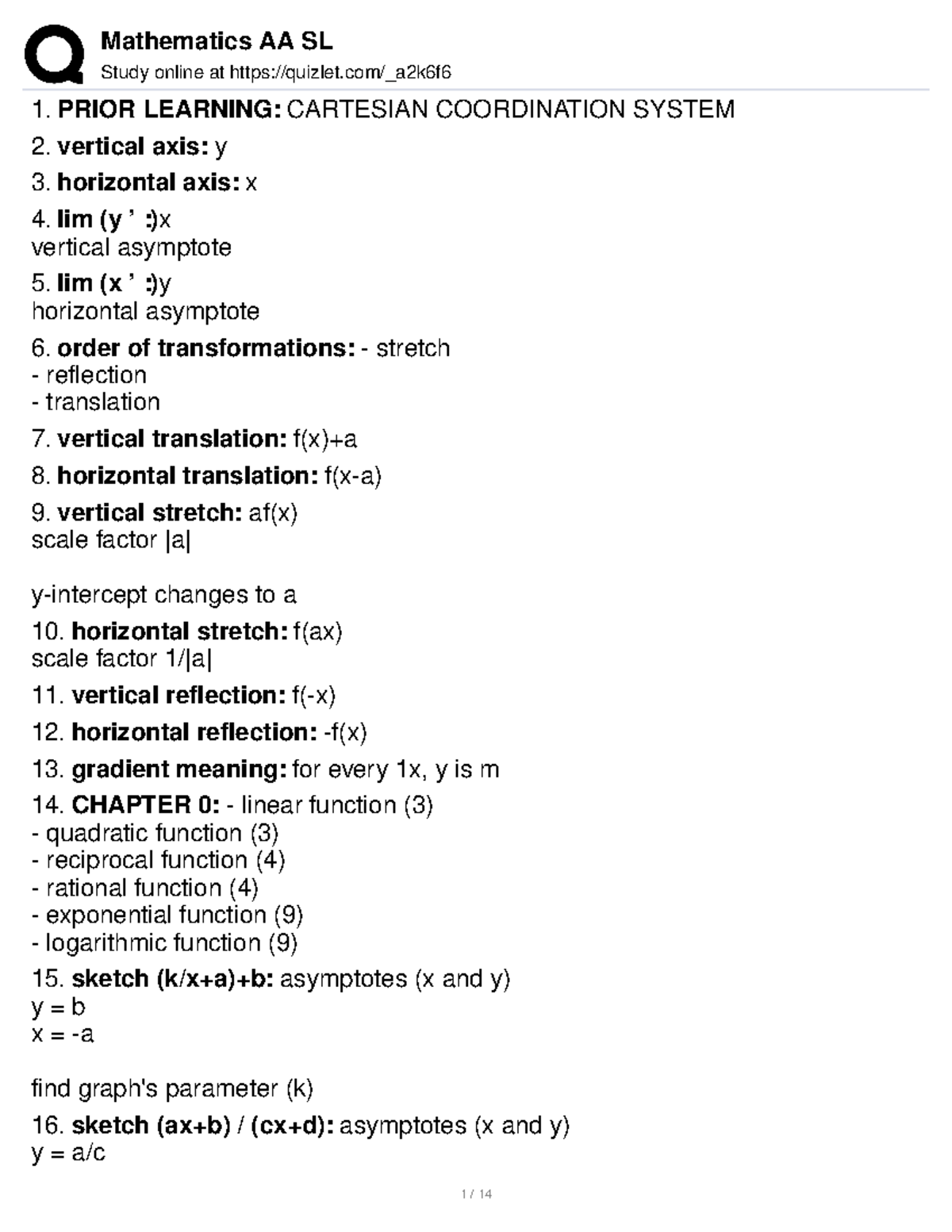 Cal - Calculus Calculus Formulas answers - Study online at quizlet ...