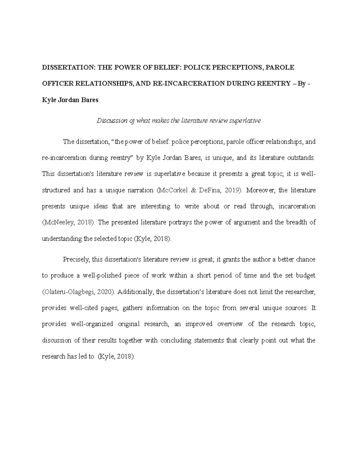 HOW Racism Plays A Large ROLE IN Criminal Recidivism - DISSERTATION ...