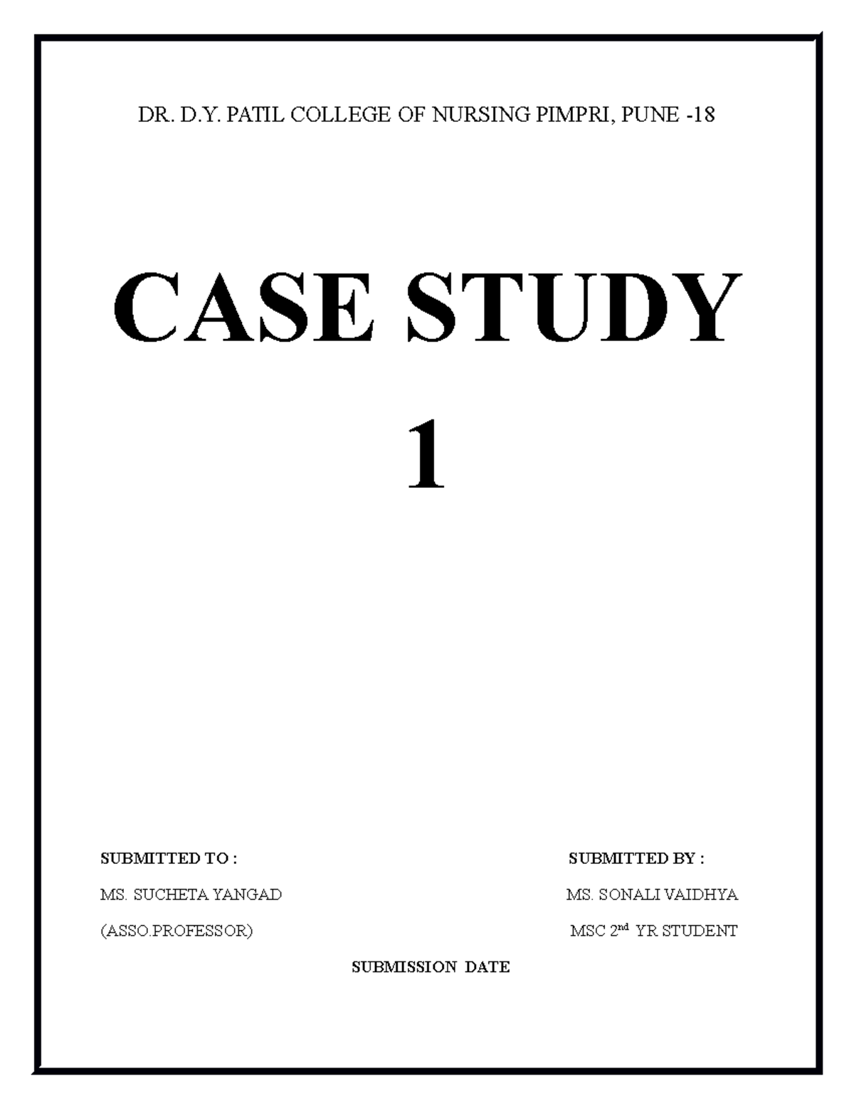 Case Study on Trigeminal Neuralgia - DR. D. PATIL COLLEGE OF NURSING ...