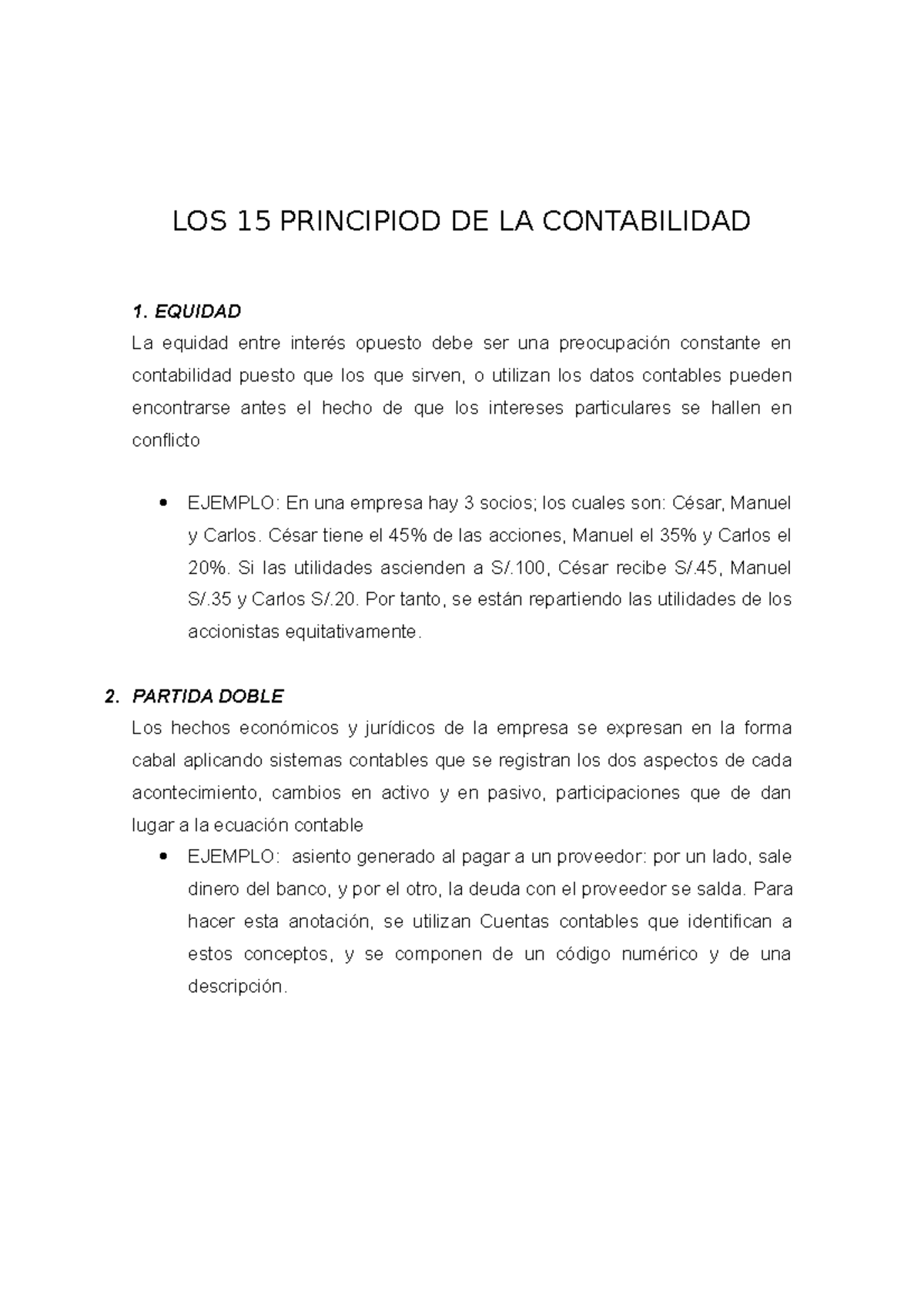LOS 15 Principiod DE LA Contabilidad-Actividad - LOS 15 PRINCIPIOD DE ...