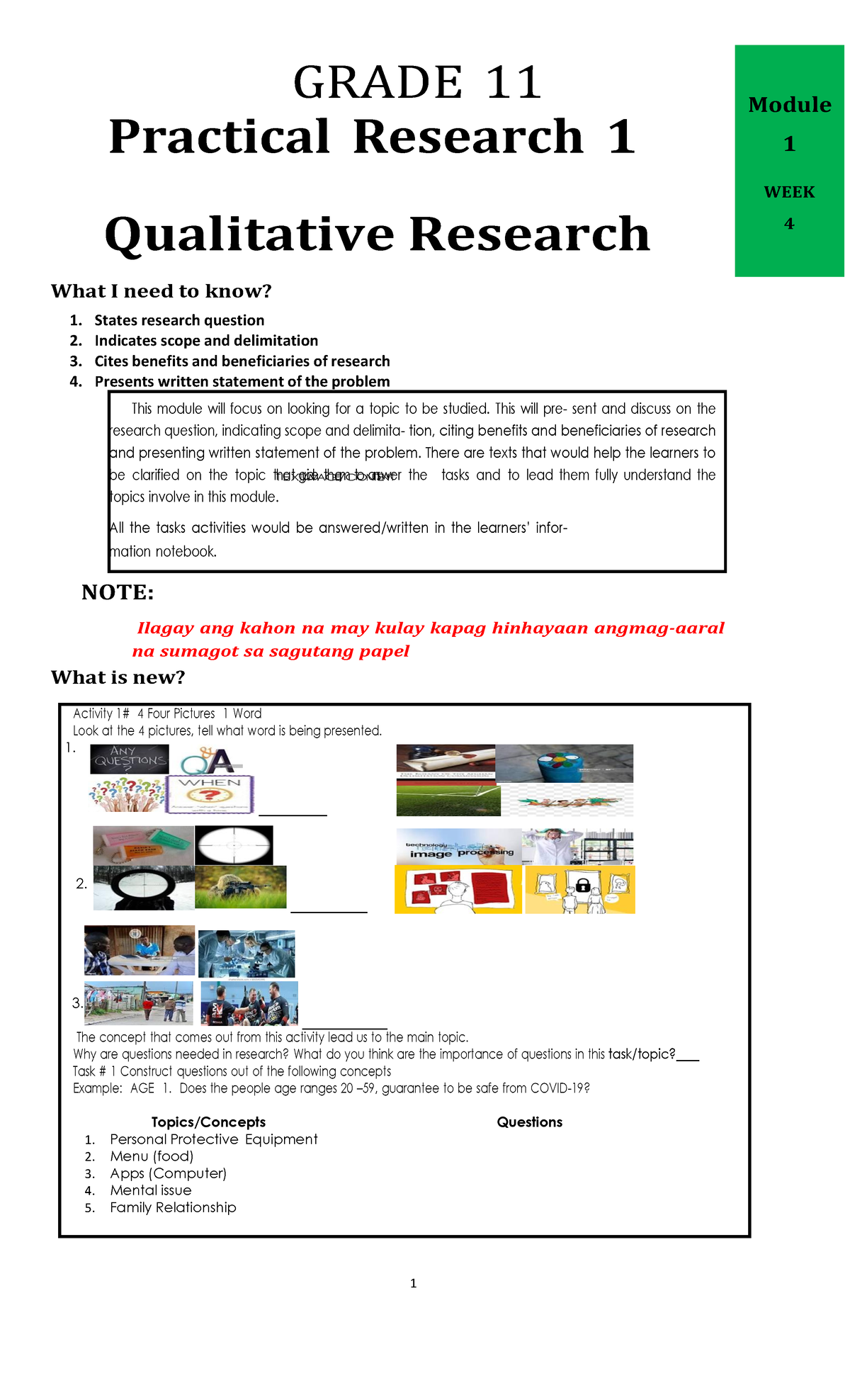 Pdf 4SHS Module Practical Research 1 - This module will focus on ...