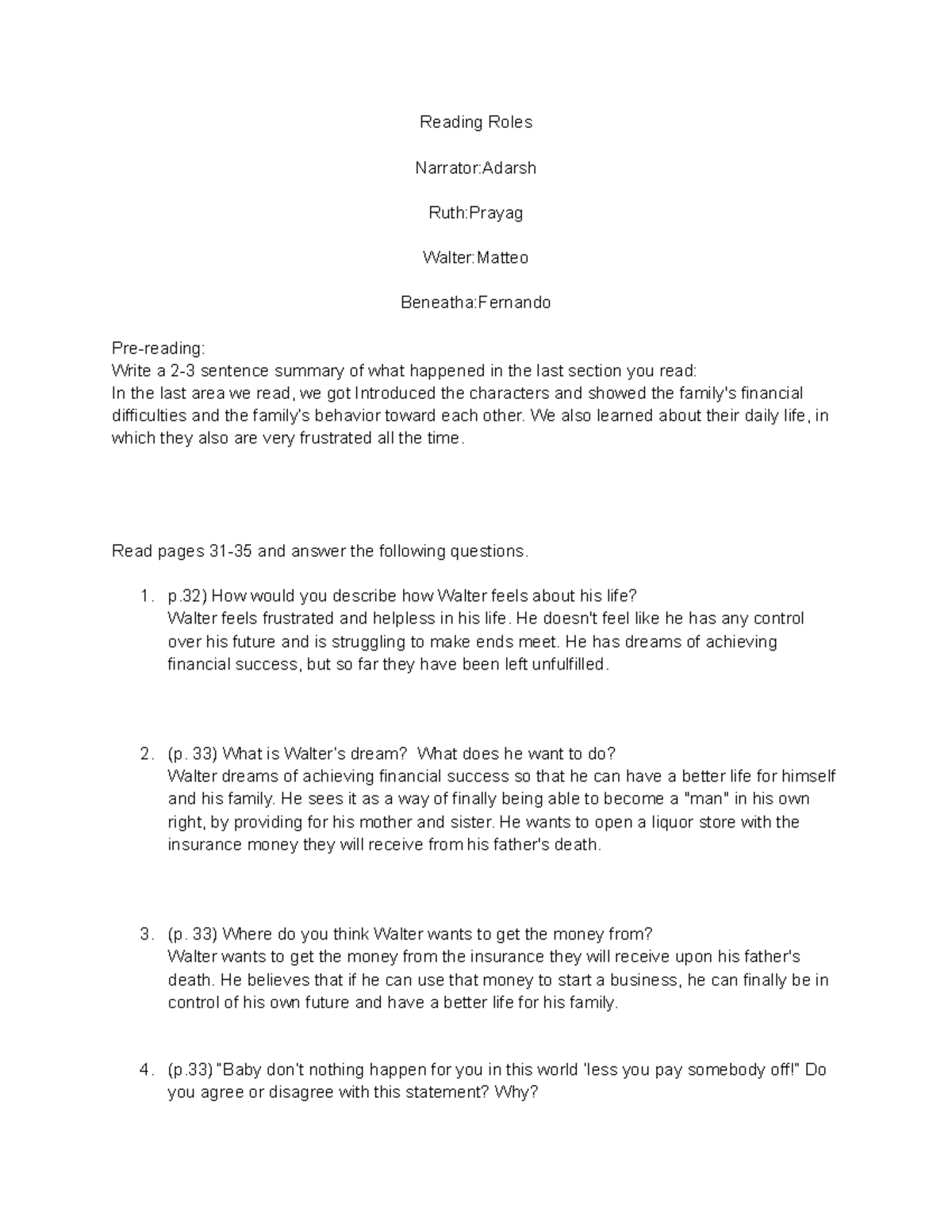 ARITS Pgs. 31-35 - Reading Roles Narrator:Adarsh Ruth:Prayag Walter ...