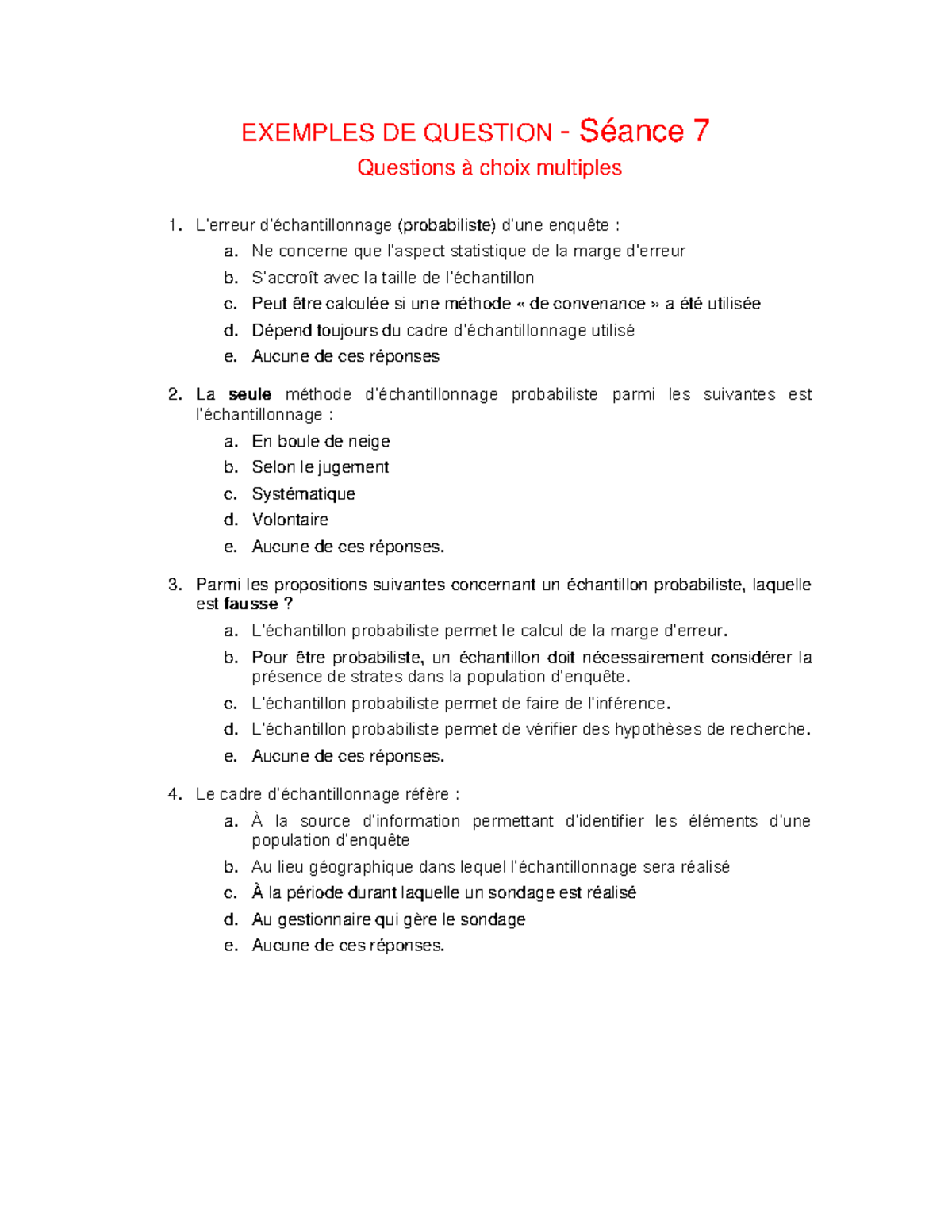Séance 7 - exemples de questions - EXEMPLES DE QUESTION - Séance 7 ...