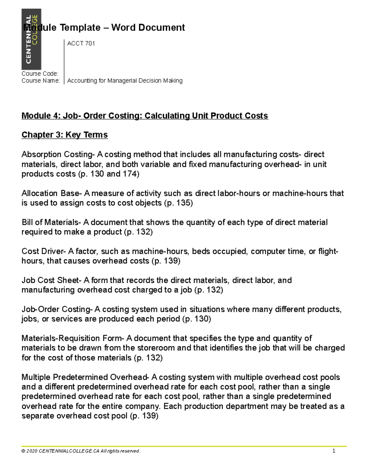 ACCT 701- Module 4- Key Terms-Transcript V1 5-18-20 - Module Template ...