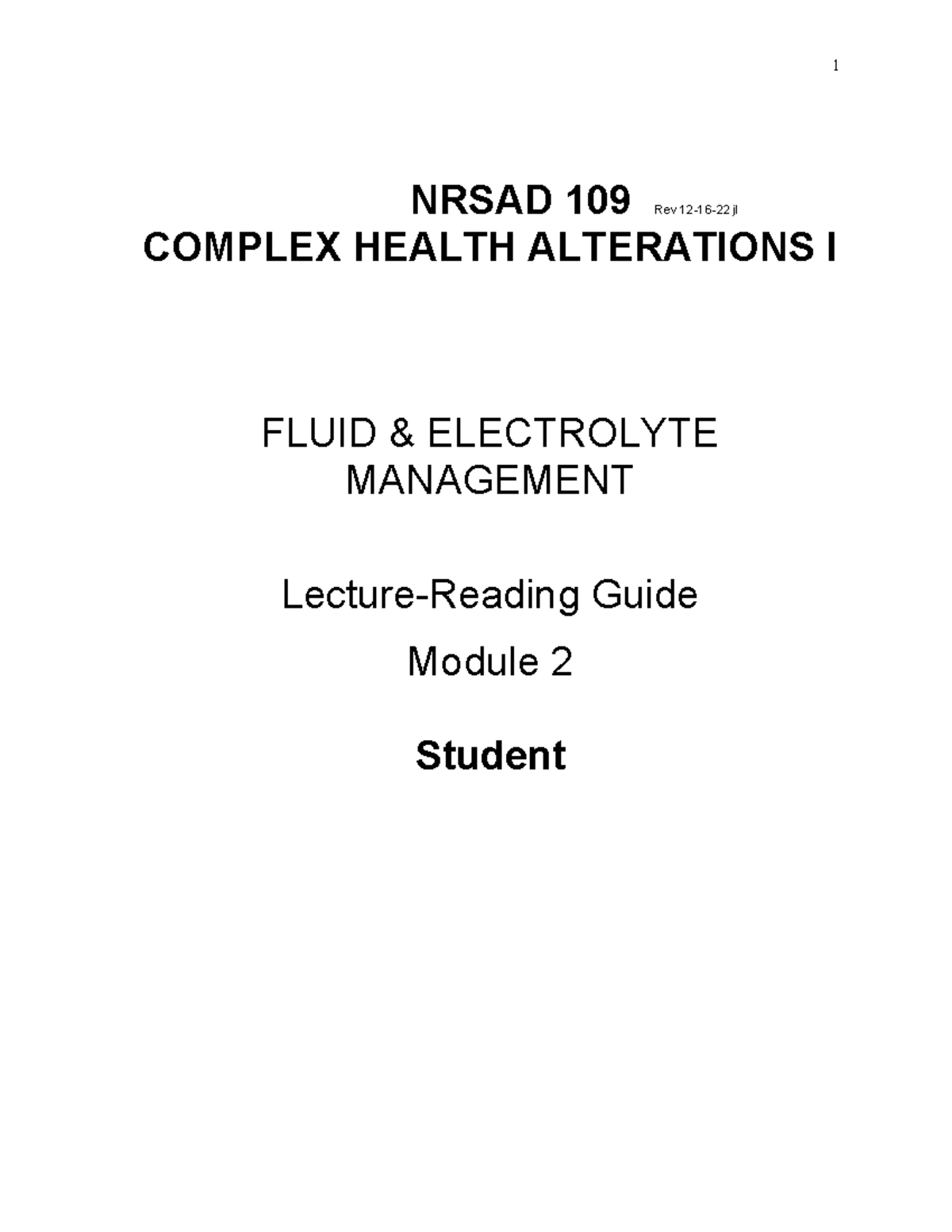 L S Fluid and Elect Lecture-Reading Guide rev. 5-24-22jl - NRSAD 109 ...
