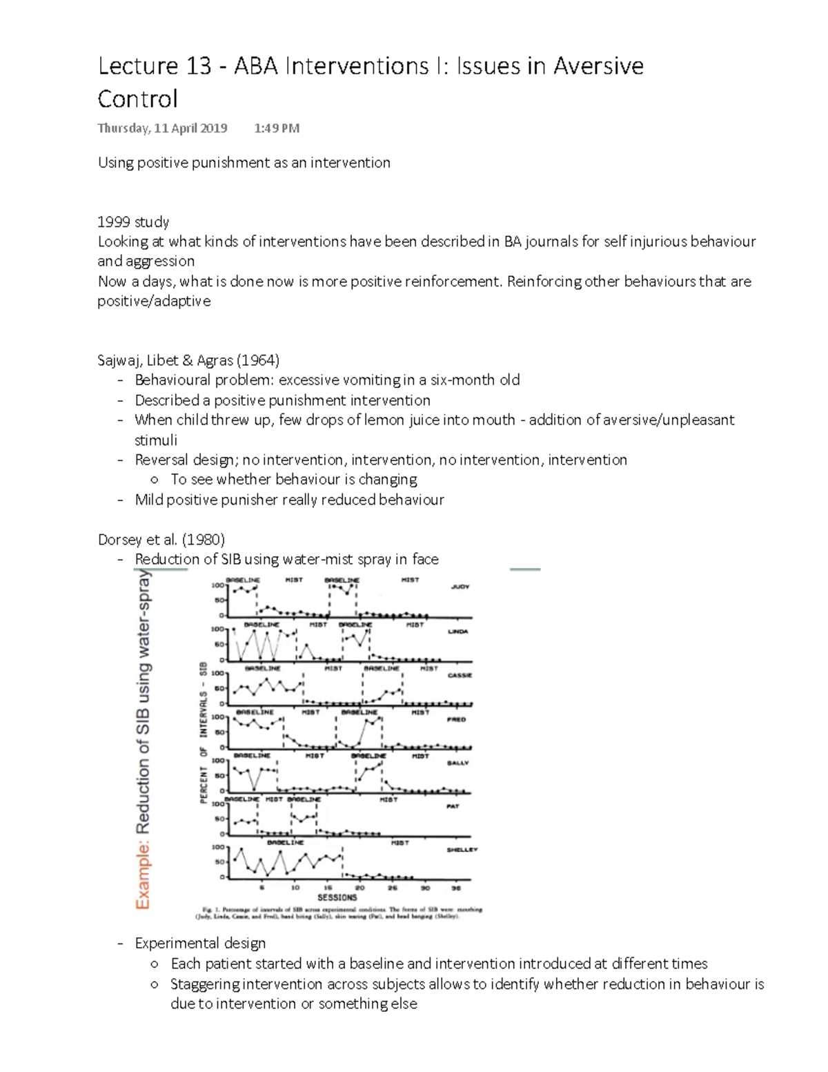 PSYC332 L13 - ABA Intervention I: Issues in Aversive Control - Warning ...