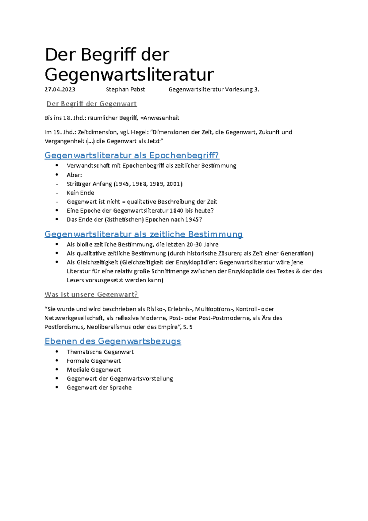 Der Begriff der Gegenwartsliteratur - 04 Stephan Pabst ...