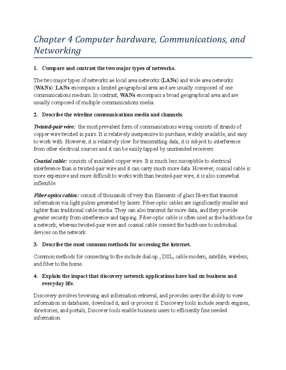 Chapter 4 Computer hardware - Chapter 4 Computer hardware ...