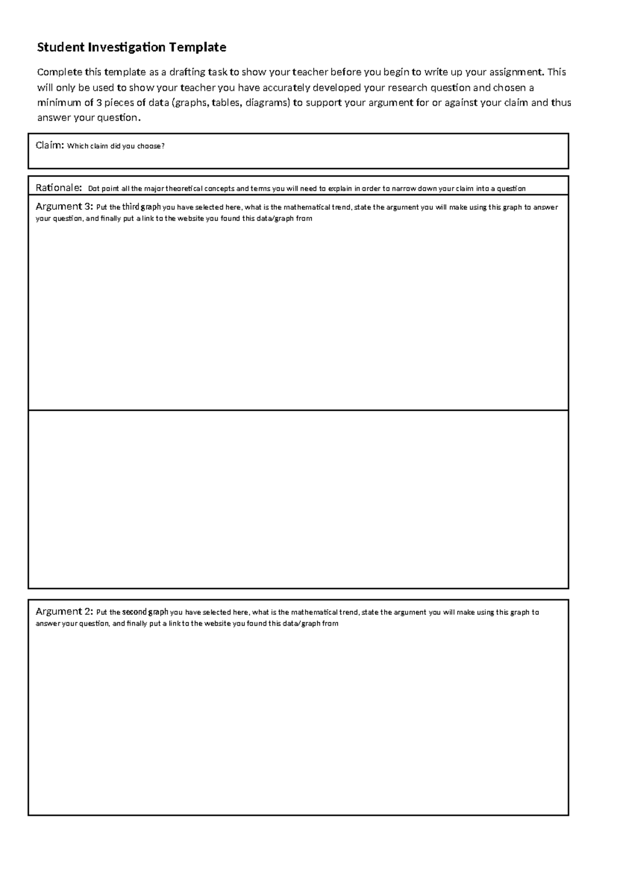 Student Investigation Template - Student Investigation Template ...