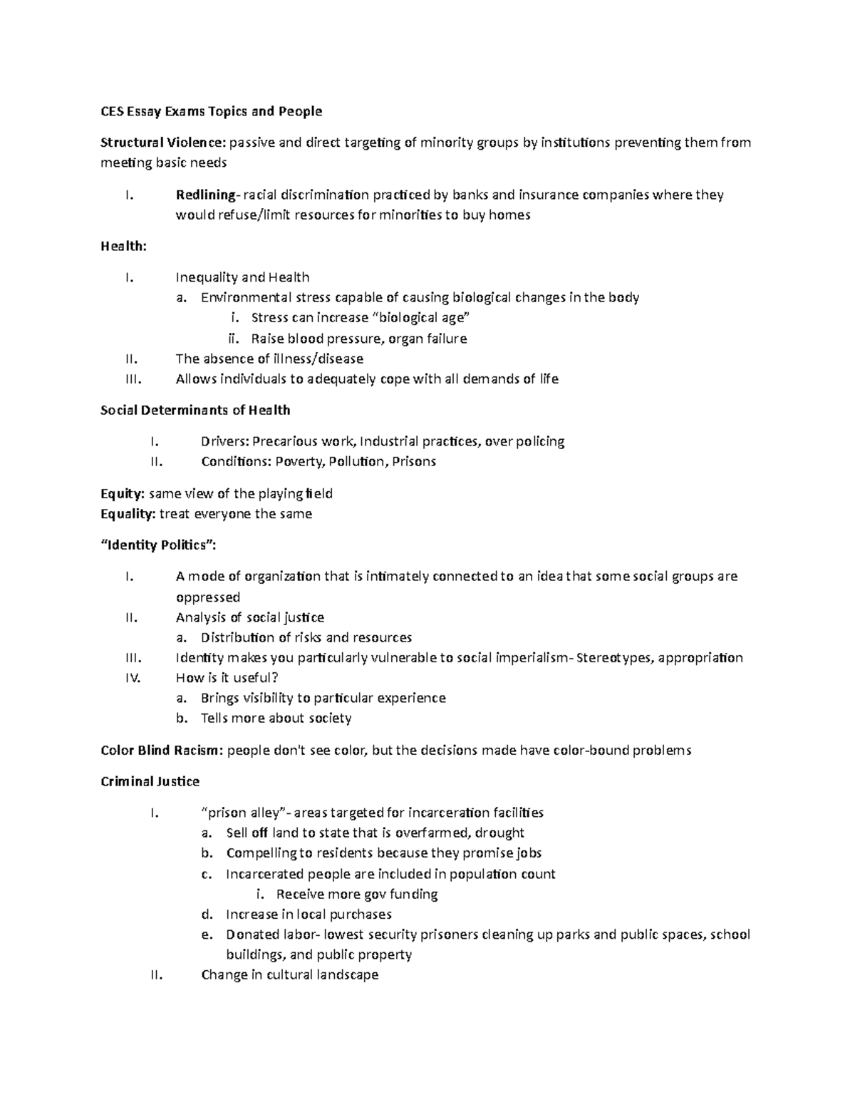 CES Essay Exams Study Guide - CES Essay Exams Topics and People ...