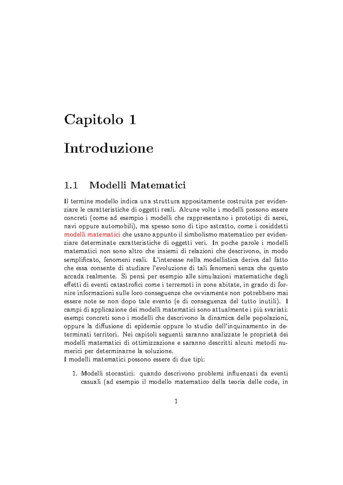 Teoria - Riassunto Metodi Di Ottimizzazione [2132] - Capitolo 1 ...