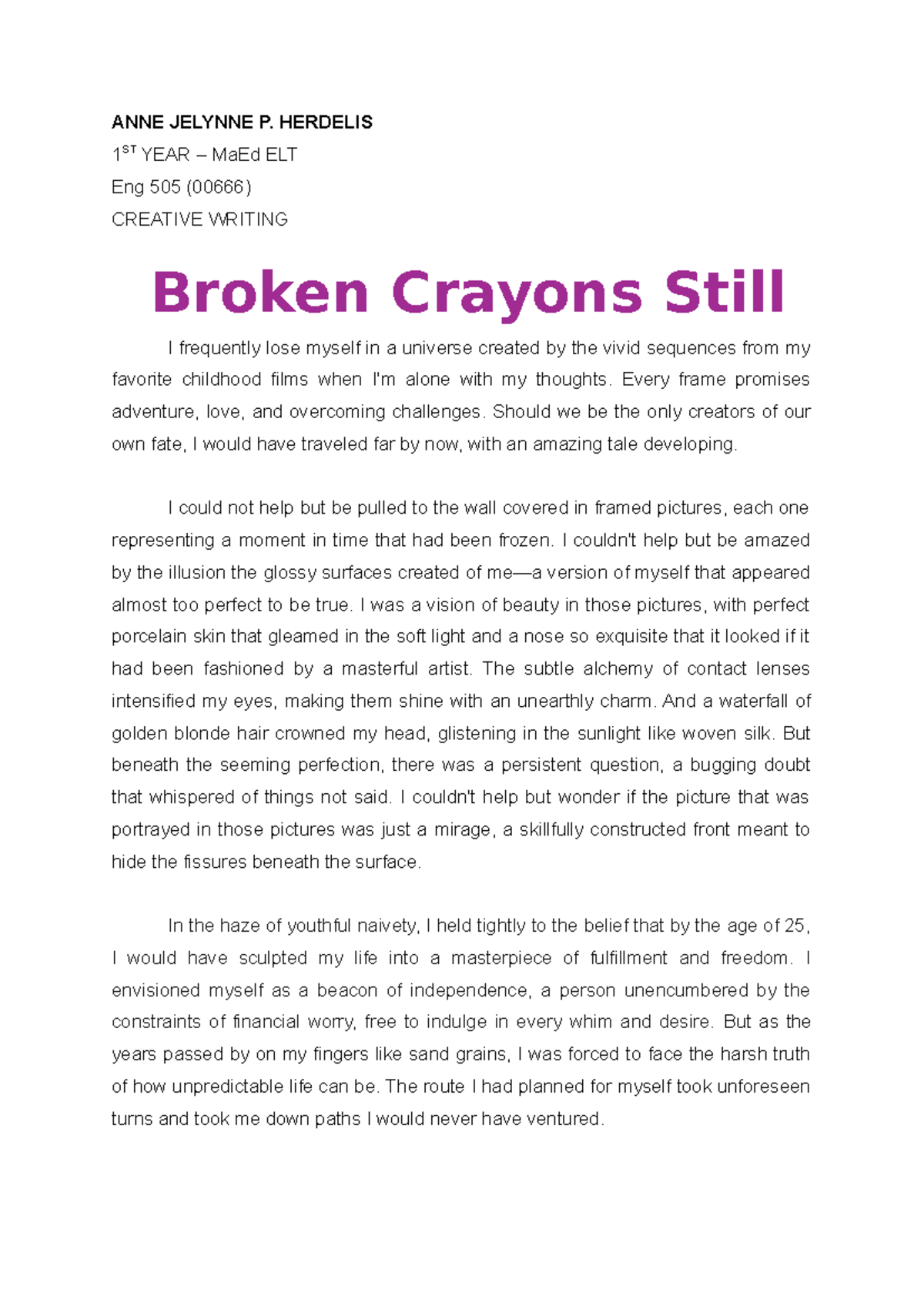 Broken Crayons Still Color Creative Writing - Broken Crayons Still ...