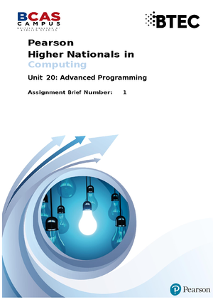 Assignment Cover Page 65 - Assignment Brief (RQF) Higher National Diploma in Computing Course ...