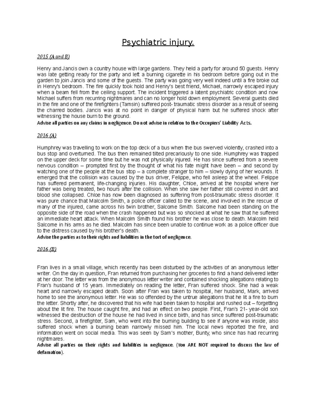 Psychiatric injury year wise papers 2015-2019 - Psychiatric injury ...